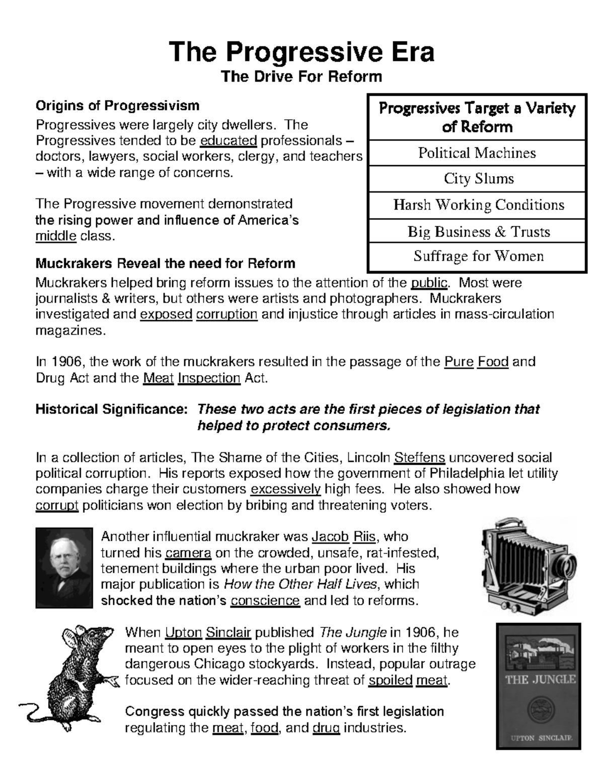 11124 - The Progressive Era The Drive For Reform Origins of ...