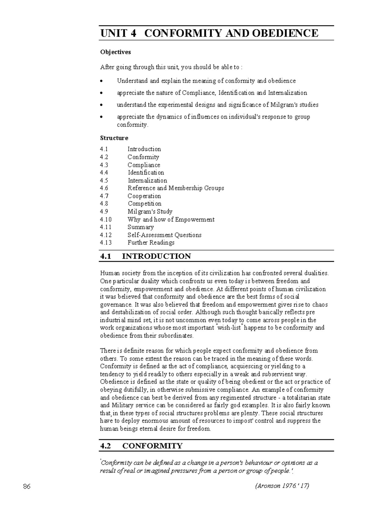Unit-4 you would love this - Group Dynamics UNIT 4 CONFORMITY AND ...