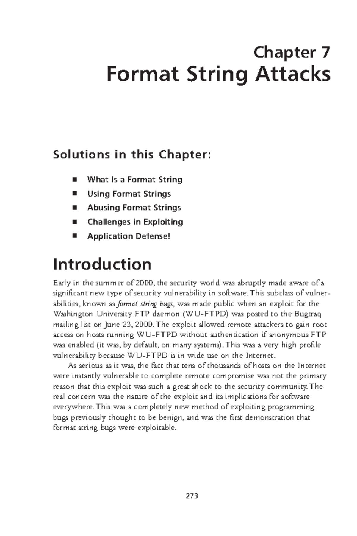 Chapter 07 - Format String Attacks - This was a very high profile ...