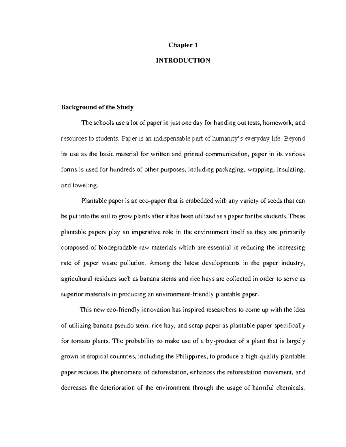 Example OF Chapter 1 IN Research ( Introduction) - Chapter 1 ...