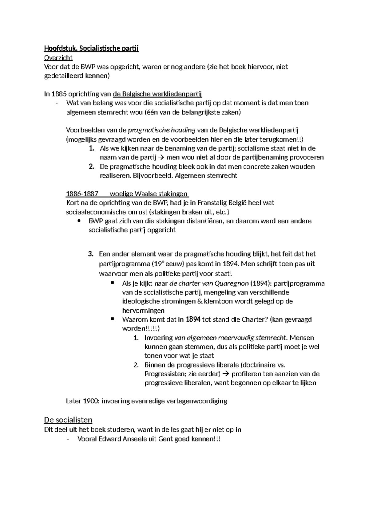 Geschiedenis van de socialistische partij - Hoofdstuk. Socialistische ...