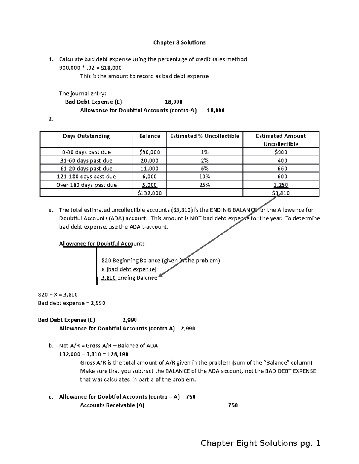 Additional Problems Chapter Eight - Solutions - Updated - Chapter 8 ...