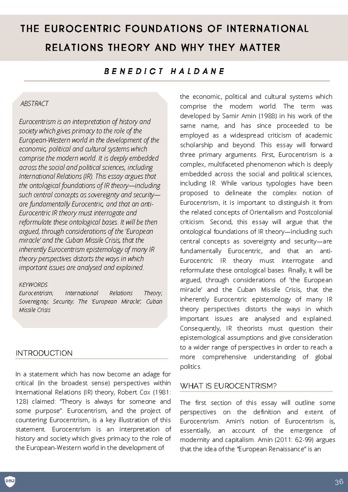 Ben-pdf-2 - 3SJ 36 INTRODUCTION In a statement which has now become an ...