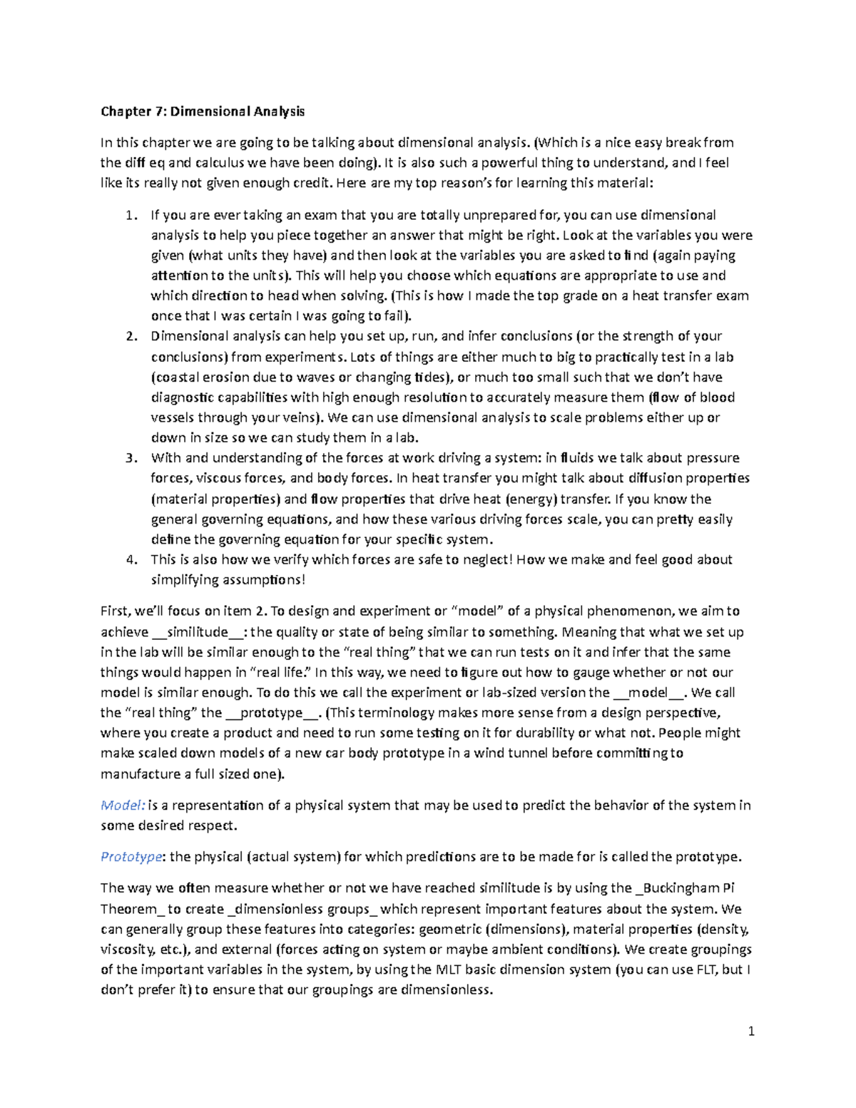 Chapter 7 Notes Student Copy - Chapter 7: Dimensional Analysis In this ...