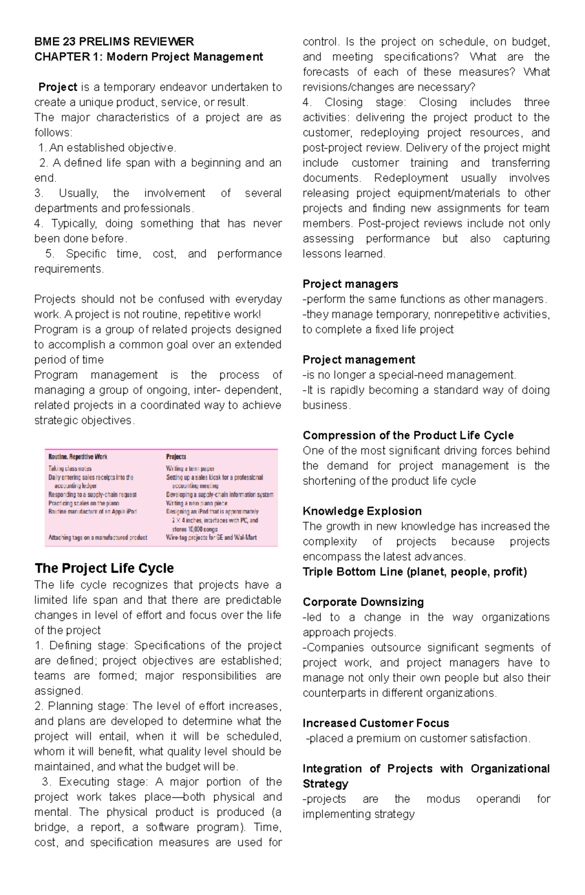 BME23 - A summary or notes for business management subject. - BME 23 ...
