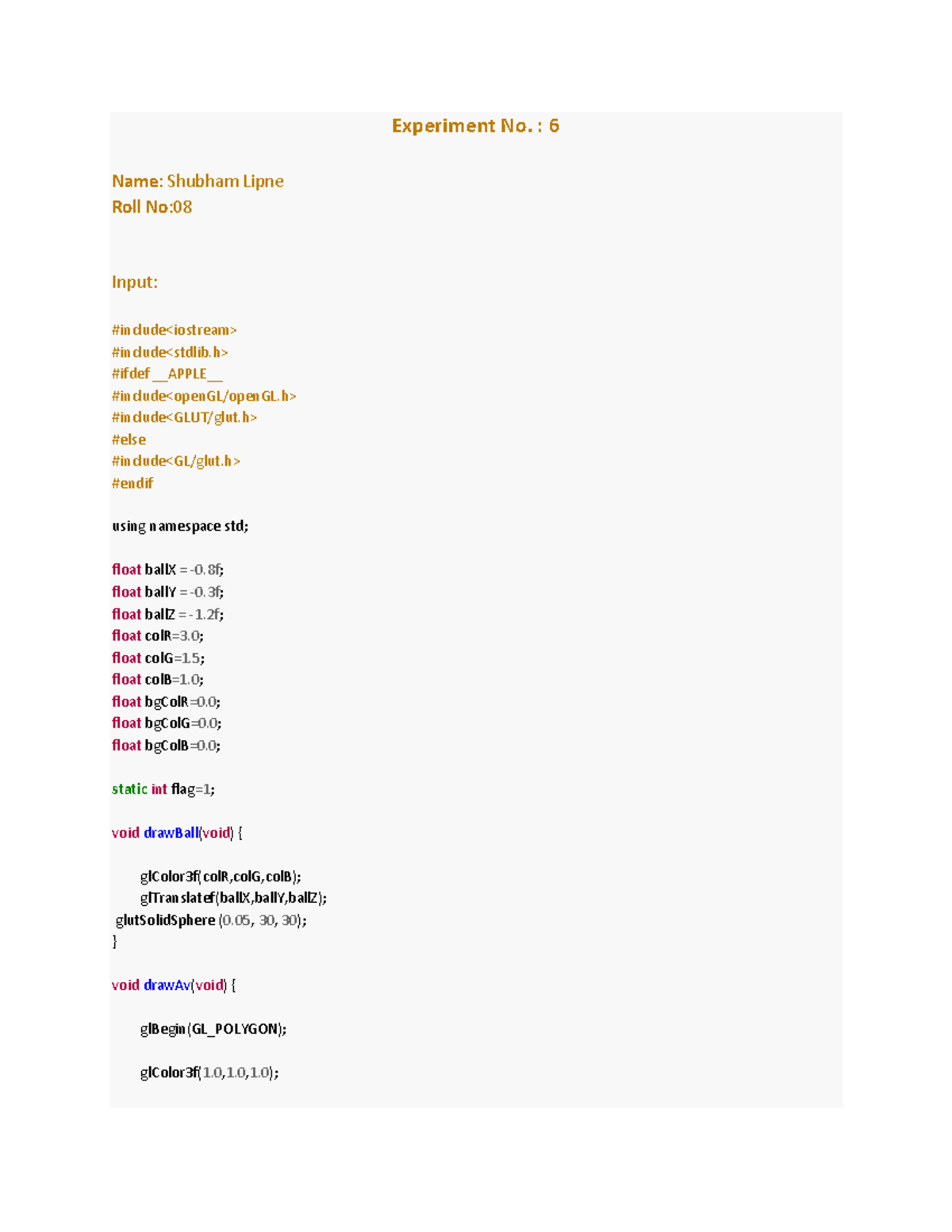 Experiment No 6 cg - It's a productively of computer graphics for cs ...