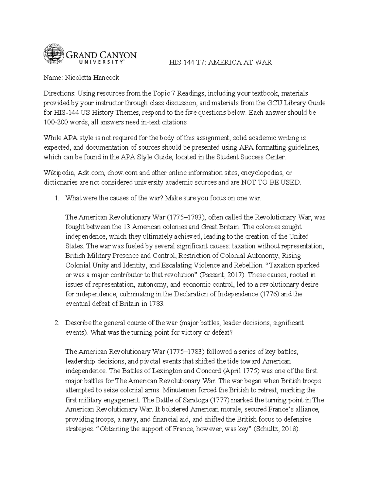 HIS-144-RS-America at War Worksheet - HIS-144 T7: AMERICA AT WAR Name ...