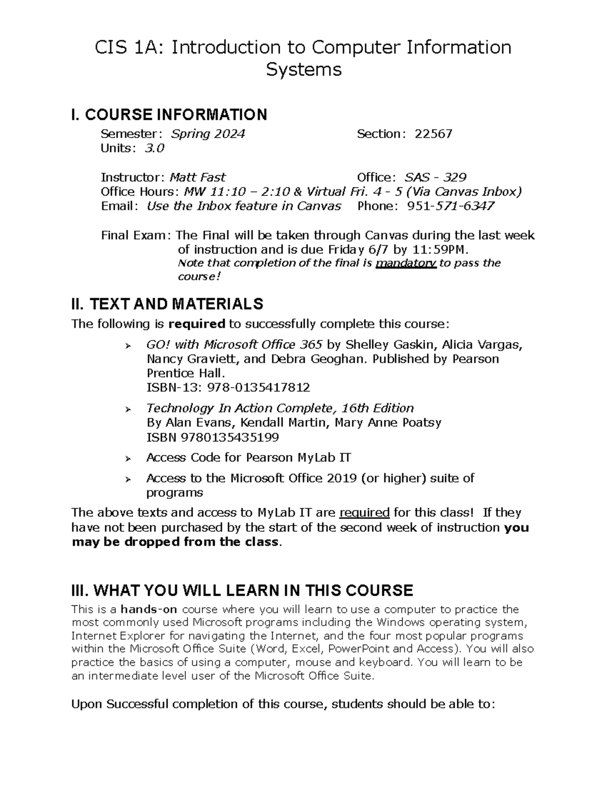 CIS1A Syllabus - just a silly sylbus - CIS 1A: Introduction to Computer ...