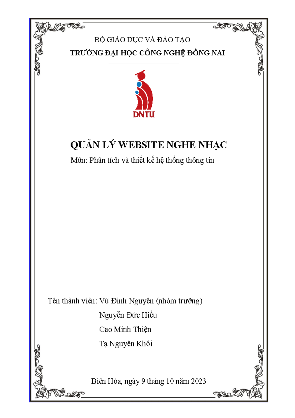 Chieut 2 NHOM9 THUYẾ Ttrinh - BỘ GIÁO DỤC VÀ ĐÀO TẠO TRƯỜNG ĐẠI HỌC ...