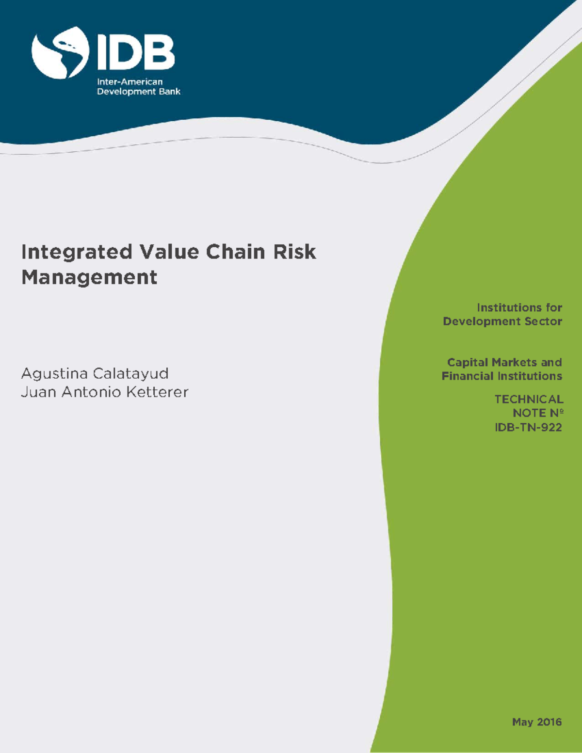 Integrated Value Chain Risk Management - Integrated Value Chain Risk ...
