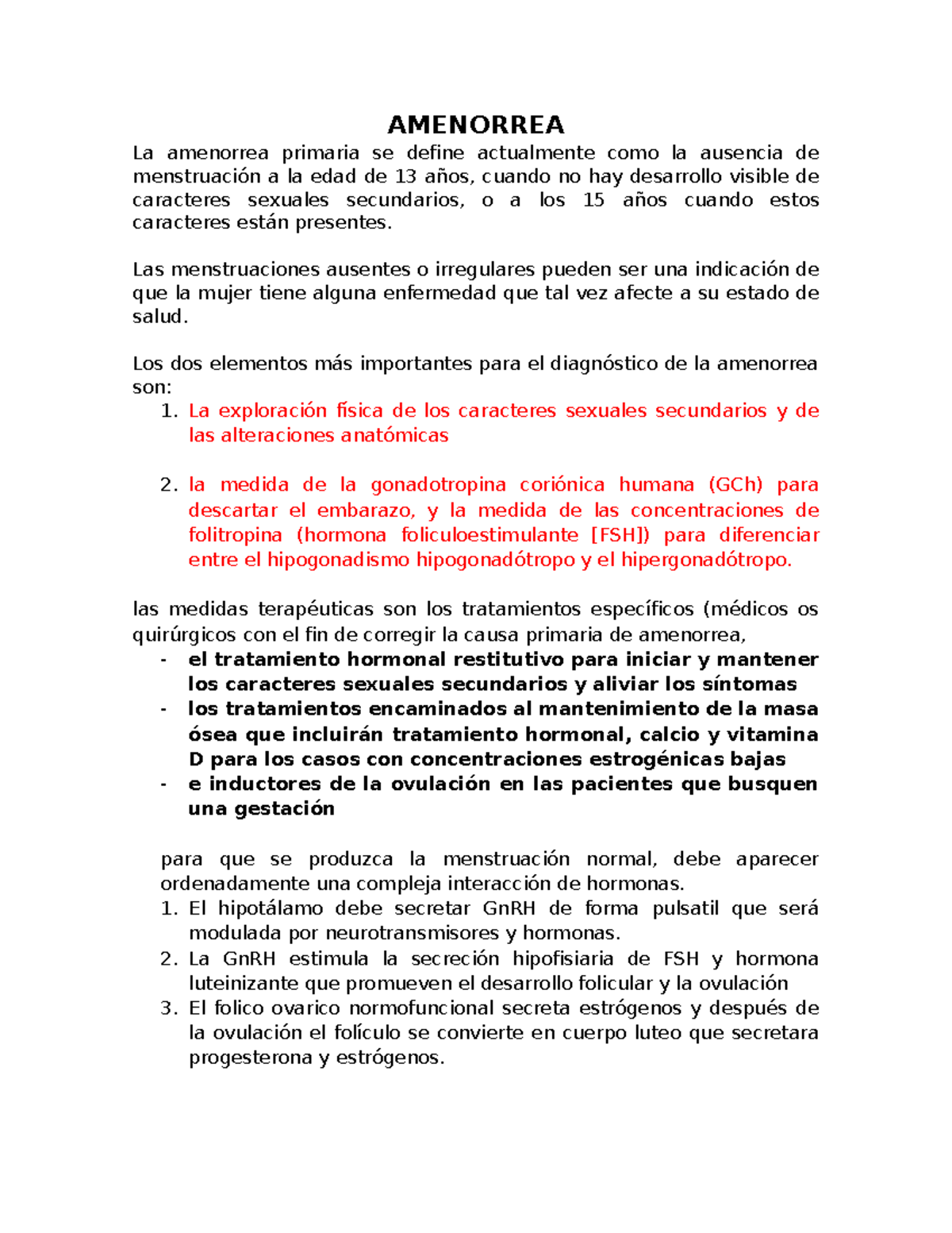 Amenorrea Resumen - Ginecologia de Novak - AMENORREA La amenorrea ...