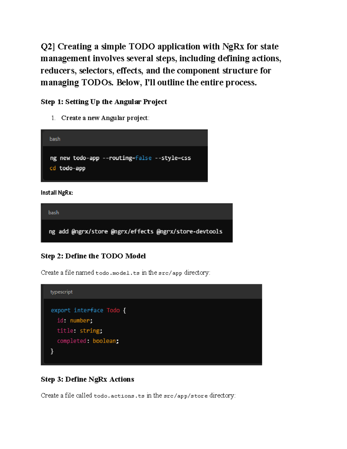 Practicle 2 - Build a simple TODO application with NgRx for state ...