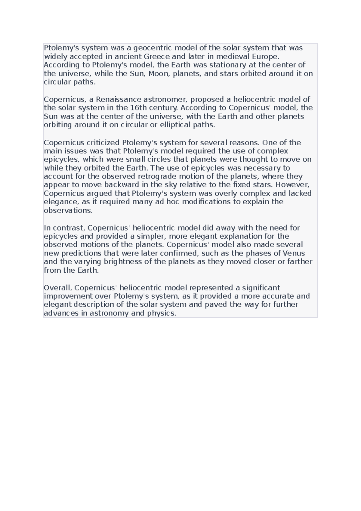 Ptolemy - Summary - Ptolemy's system was a geocentric model of the ...