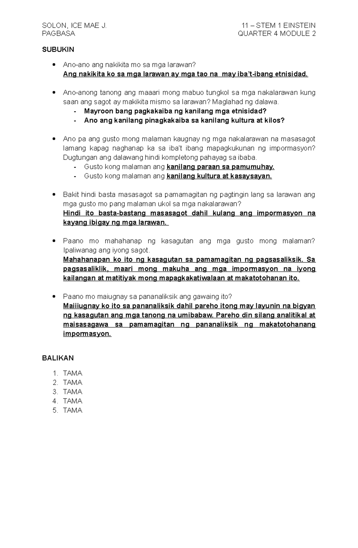 Pagbasa-Q4M2 - ..... - SOLON, ICE MAE J. 11 – STEM 1 EINSTEIN PAGBASA ...