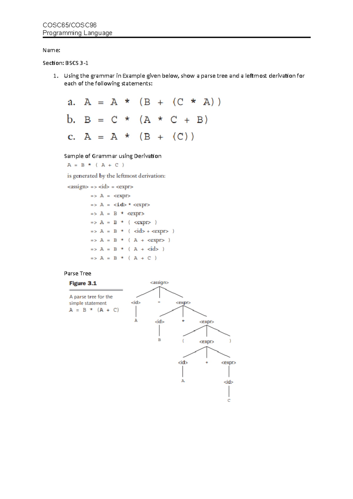 Activity 2 - Programming Language - BS in Computer Science - Studocu