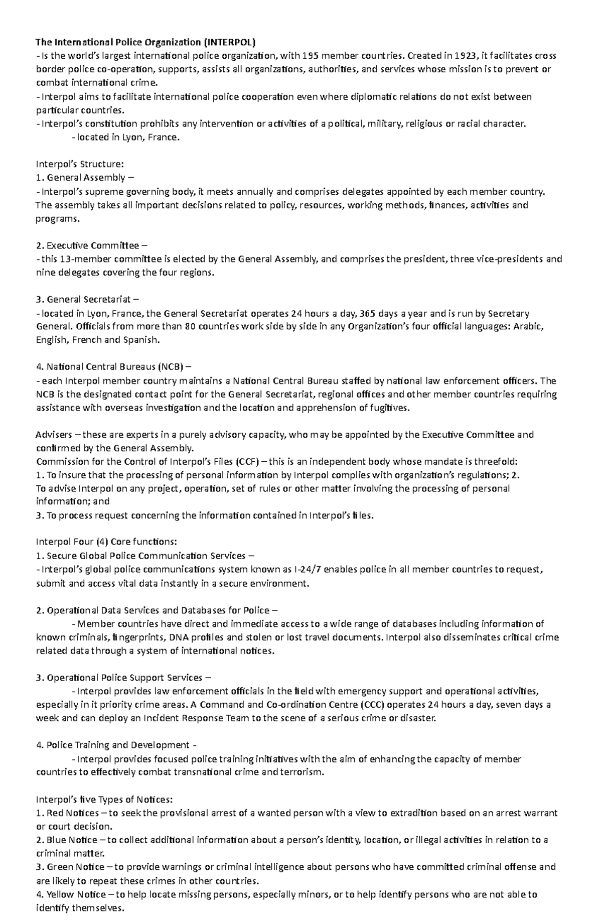 Interpol - The International Police Organization (INTERPOL) Is the ...