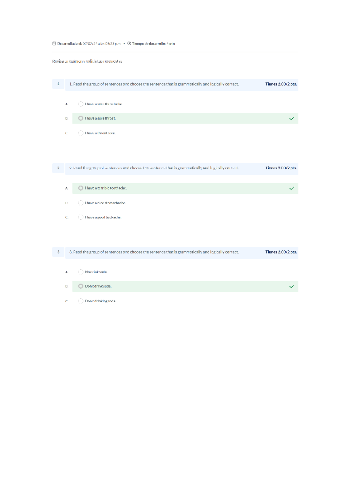 Week 15 - Pre-Task Quiz - Weekly quiz - Desarrollado el: a las 08:23 p ...