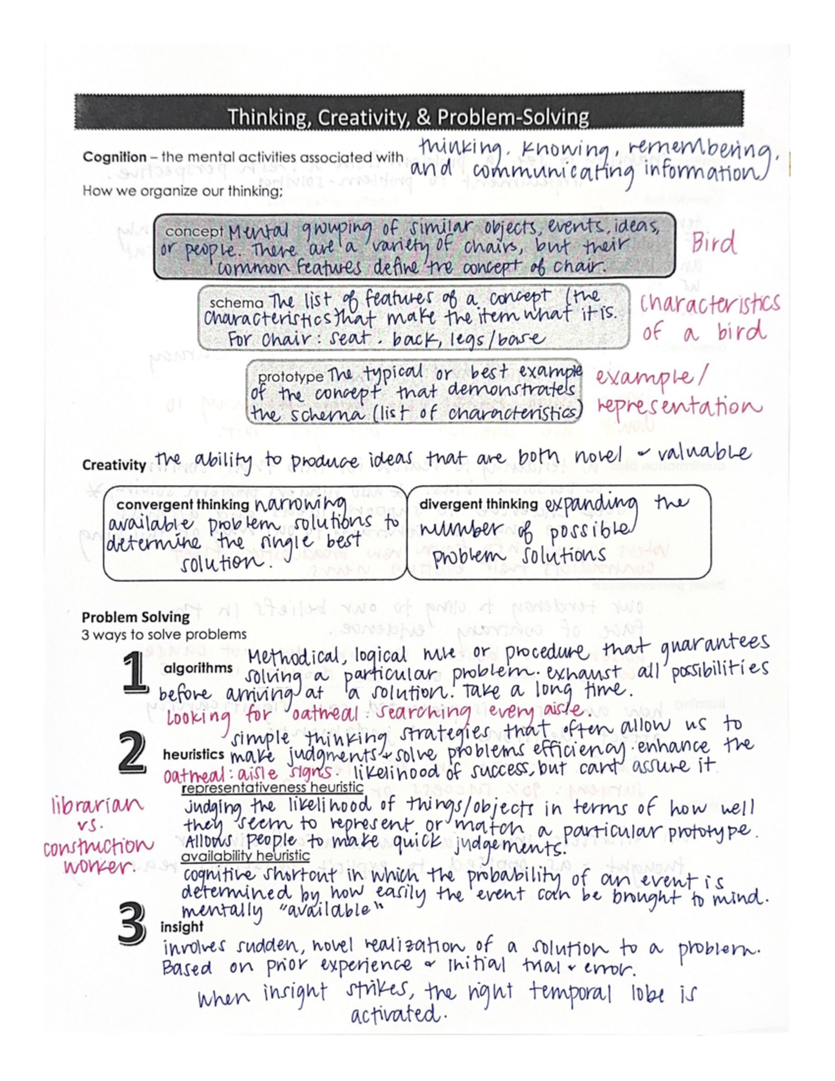Thinking, Creativity, & Problem-Solving - Studocu