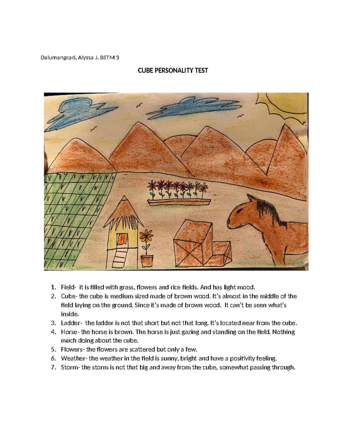 Dalumangcad 01 seatwork 01 - Dalumangcad, Alyssa J. BSTM 3 CUBE ...