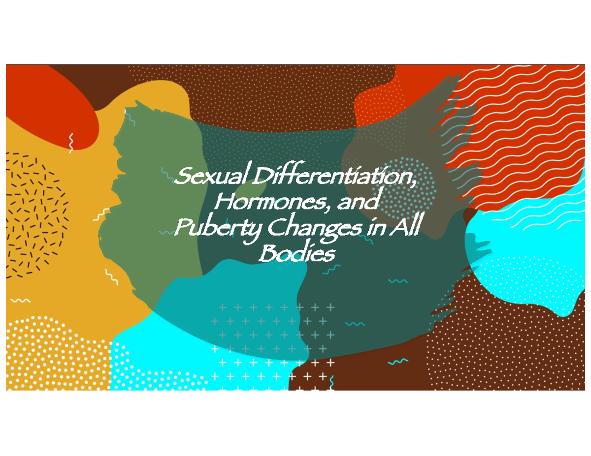 Sexual Differentiation, Hormones and Puberty Changes in All Bodies ...