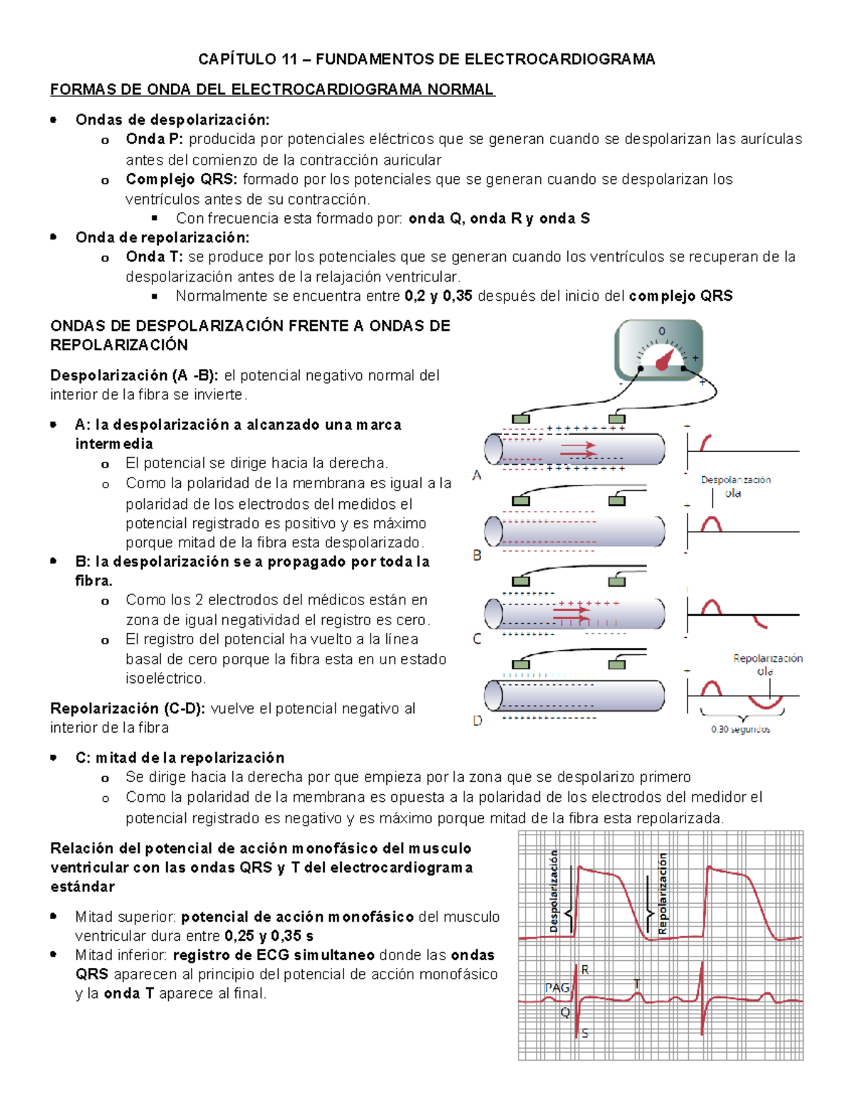 Capitulo 11 Fundamento de ECG - CAPÍTULO 11 – FUNDAMENTOS DE ELECTROCARDIOGRAMA FORMAS DE ONDA ...