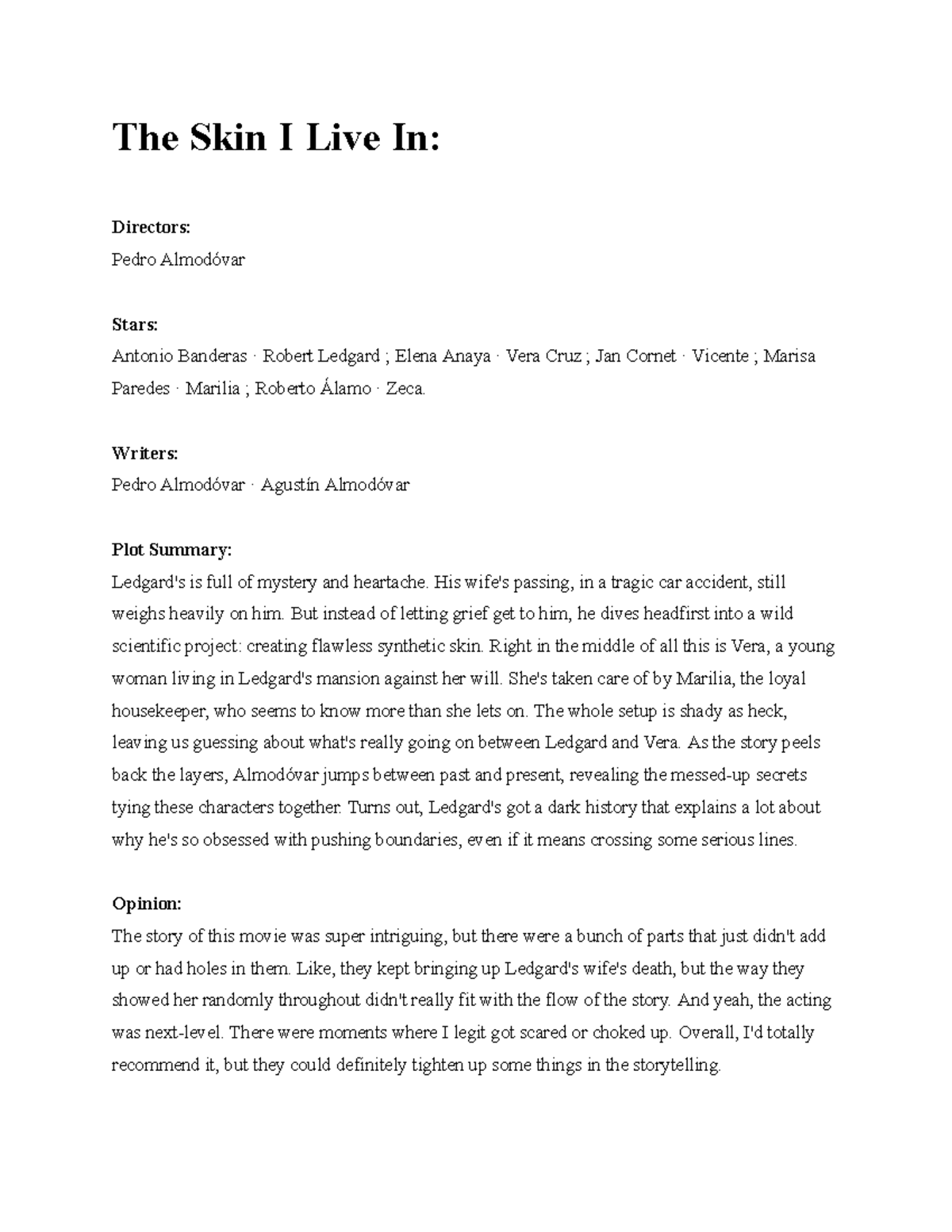 Three Movies - The Skin I Live In: Directors: Pedro Almodóvar Stars ...