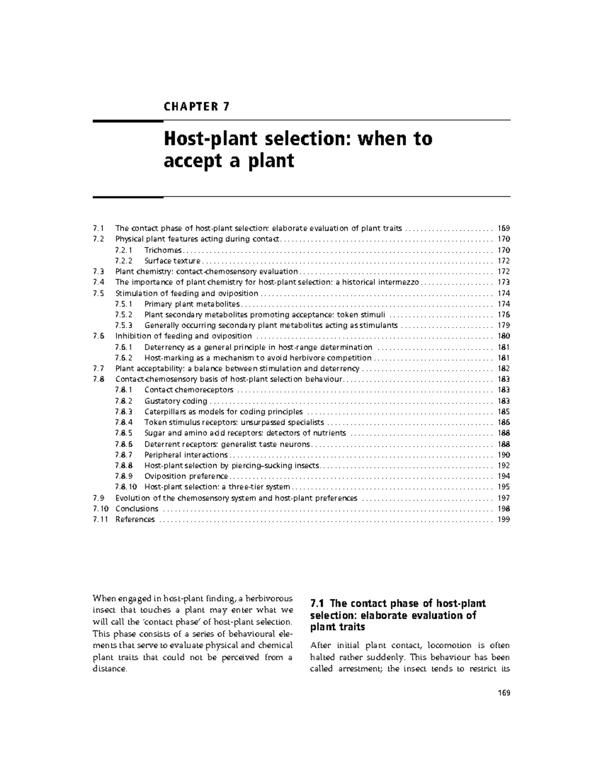 Clase 14 Insect-Plant Biology - CHAPTER 7 Host-plant selection: when to ...