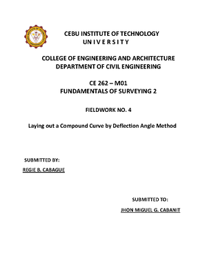 Simple Curve Sample Problem - fundamental surveying - Studocu