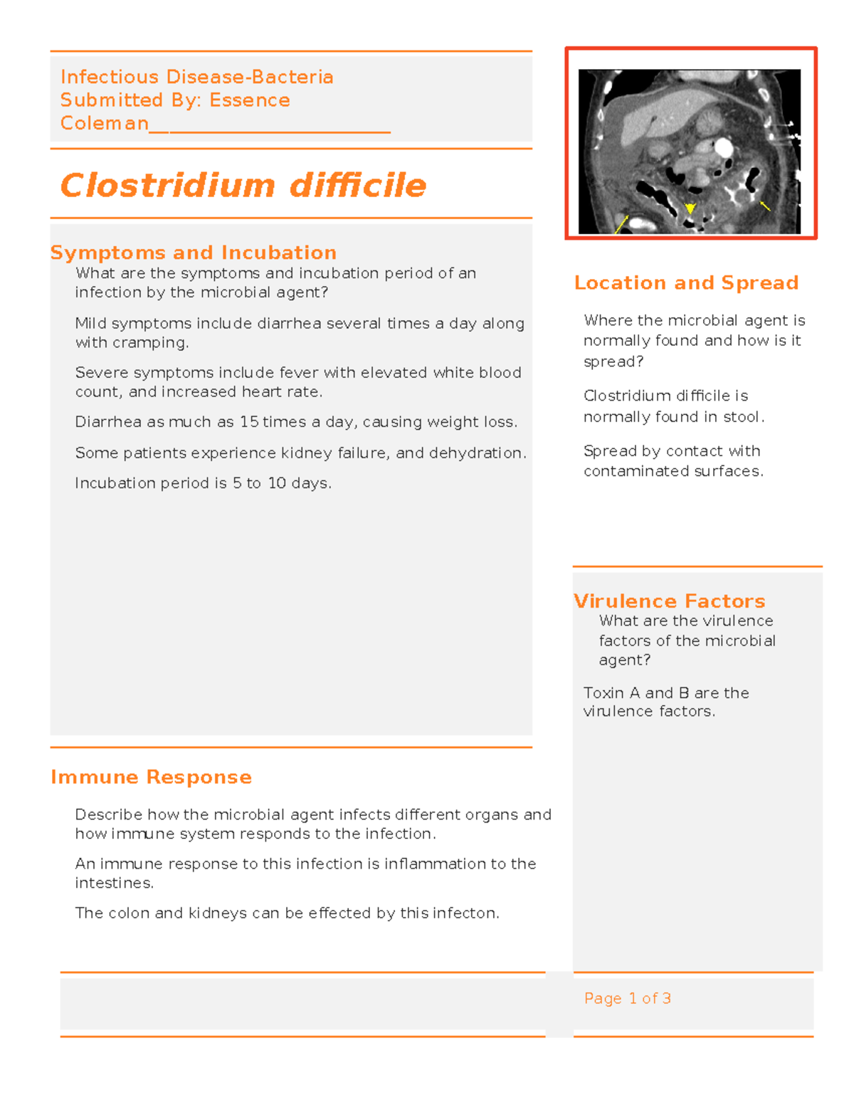 Assignment 2 Bacteria Template - Infectious Disease-Bacteria Submitted ...