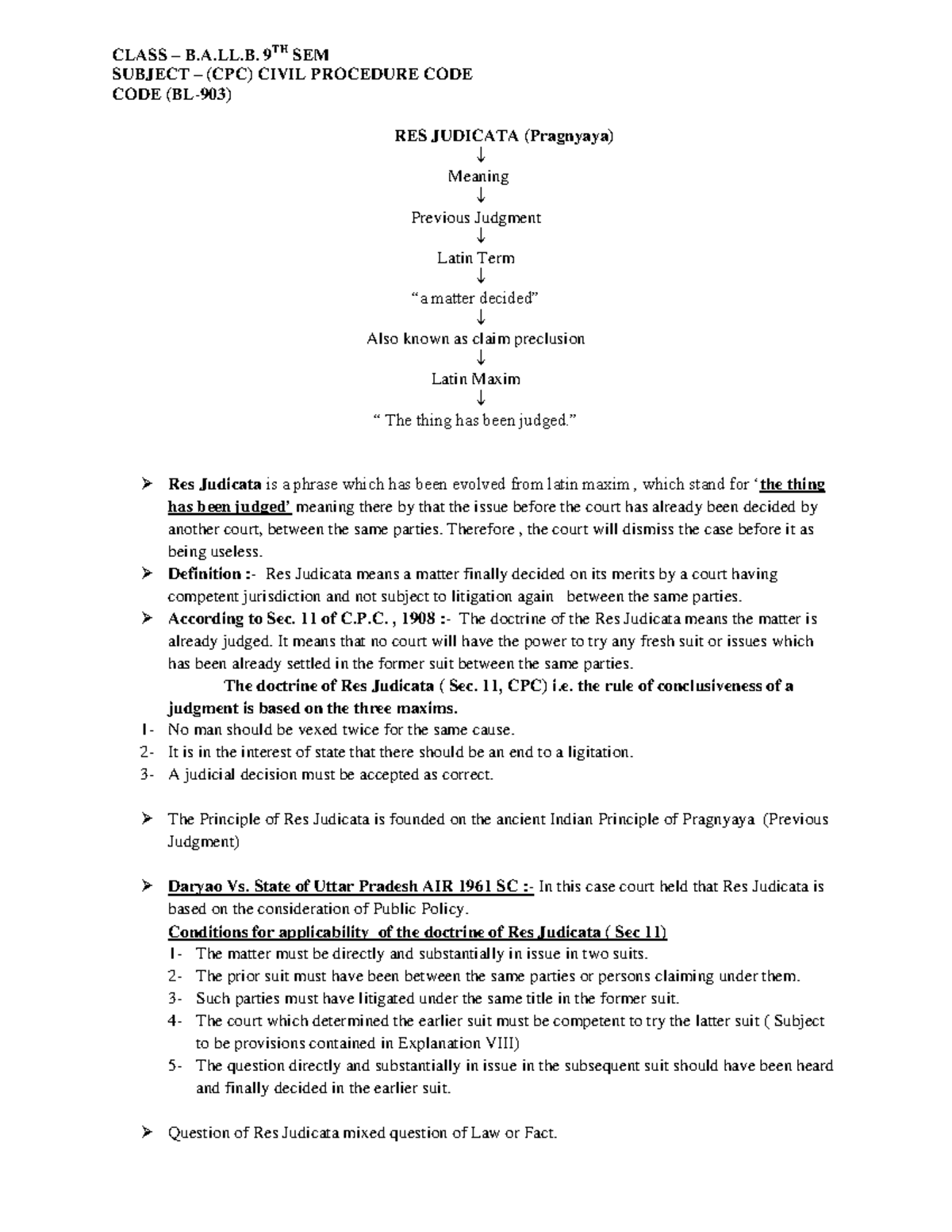 2020-09-04 185 - Notes for study's - CLASS – B.A. 9TH SEM SUBJECT ...