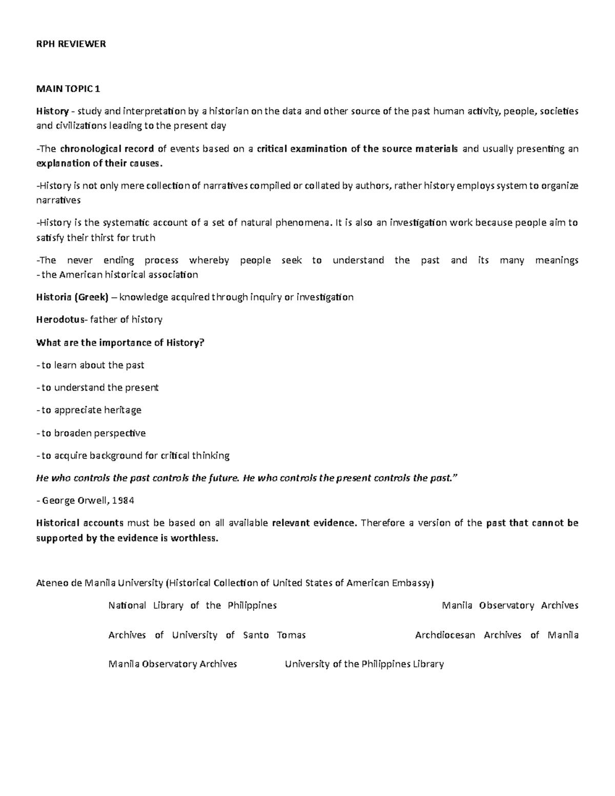 RPH- Reviewer 085014 - Nkne - RPH REVIEWER MAIN TOPIC 1 History - study ...