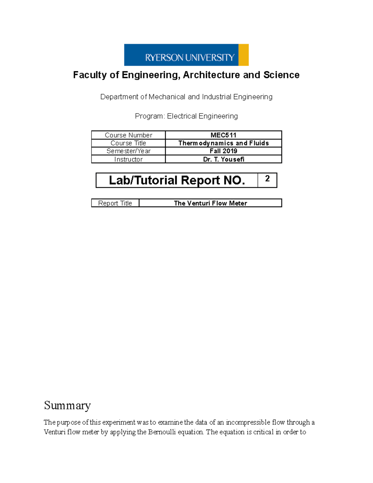 Lab 2 - Lab Report - Faculty of Engineering, Architecture and Science ...