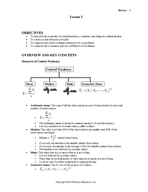 Lesson 1-review - 2 Chapter 1: Defining and Collecting Data CHAPTER 1 OBJECTIVES • To understand ...