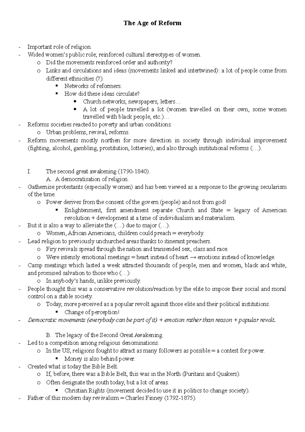 08 - 22-11-2016 - The Age of Reform - The Age of Reform Important role ...