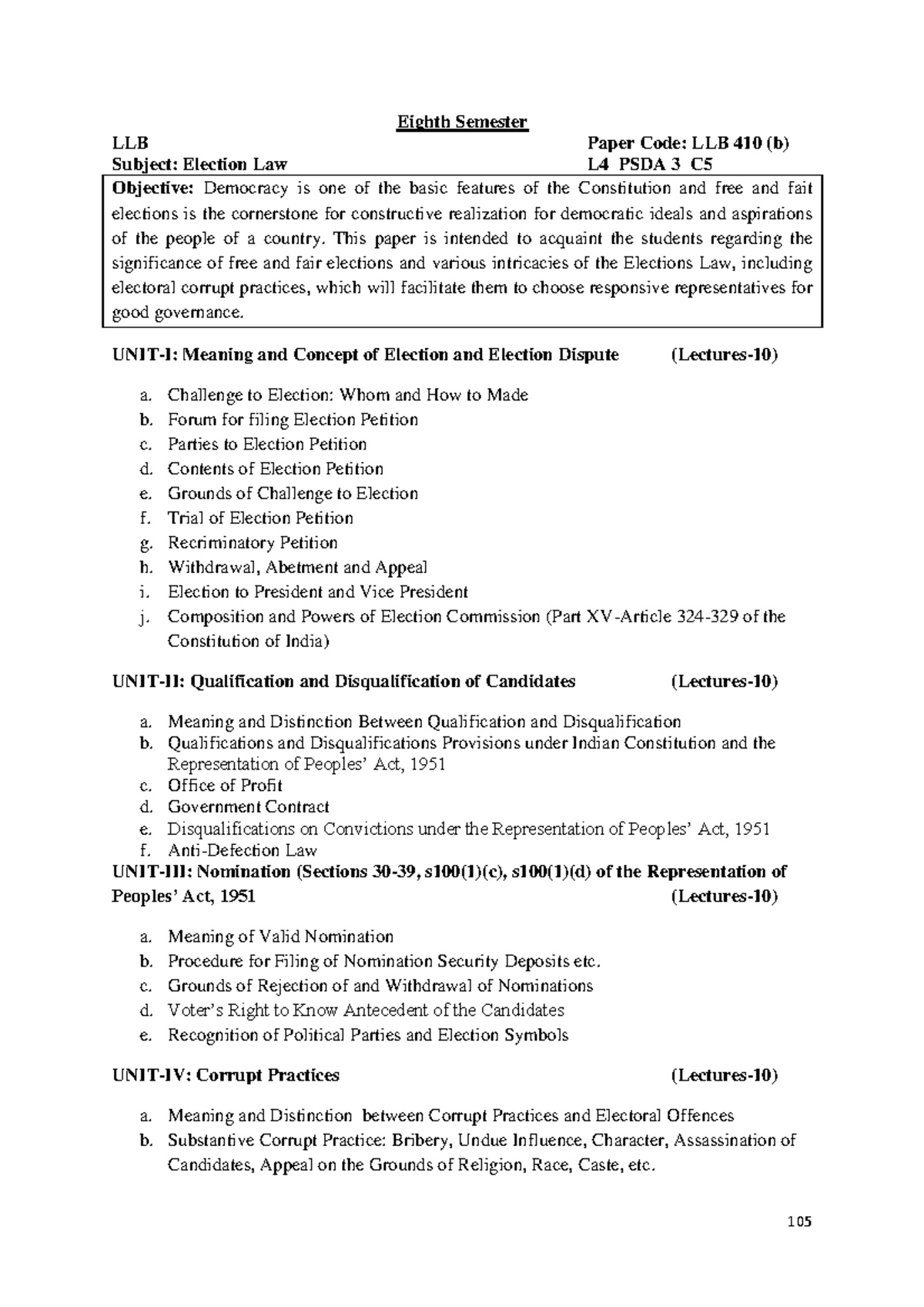 Election - This paper is intended to acquaint the students regarding ...