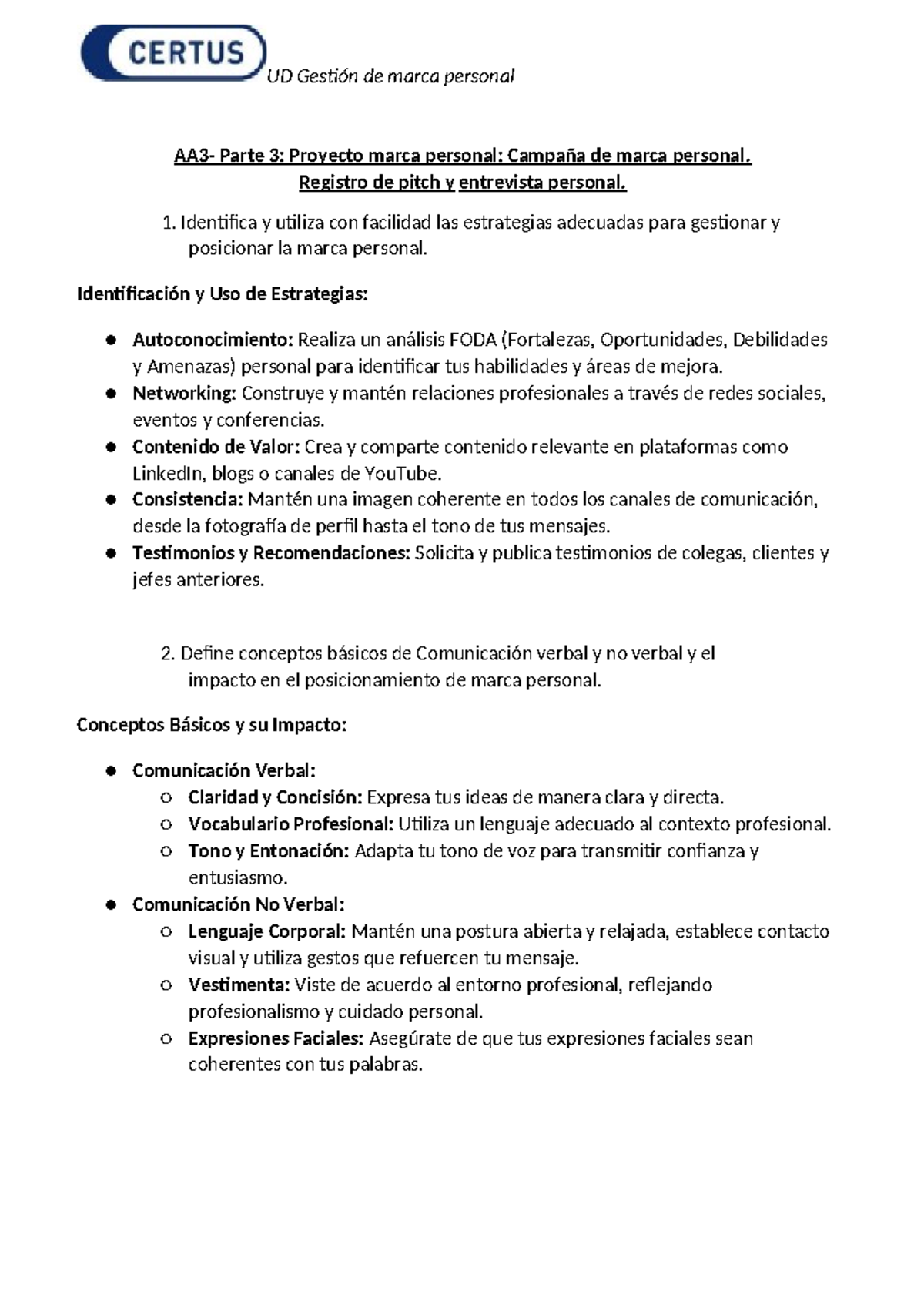 AA3 - Marca Personal - AA3 de EMP: PROYECTO INTEGRADOR de la carrera de ...