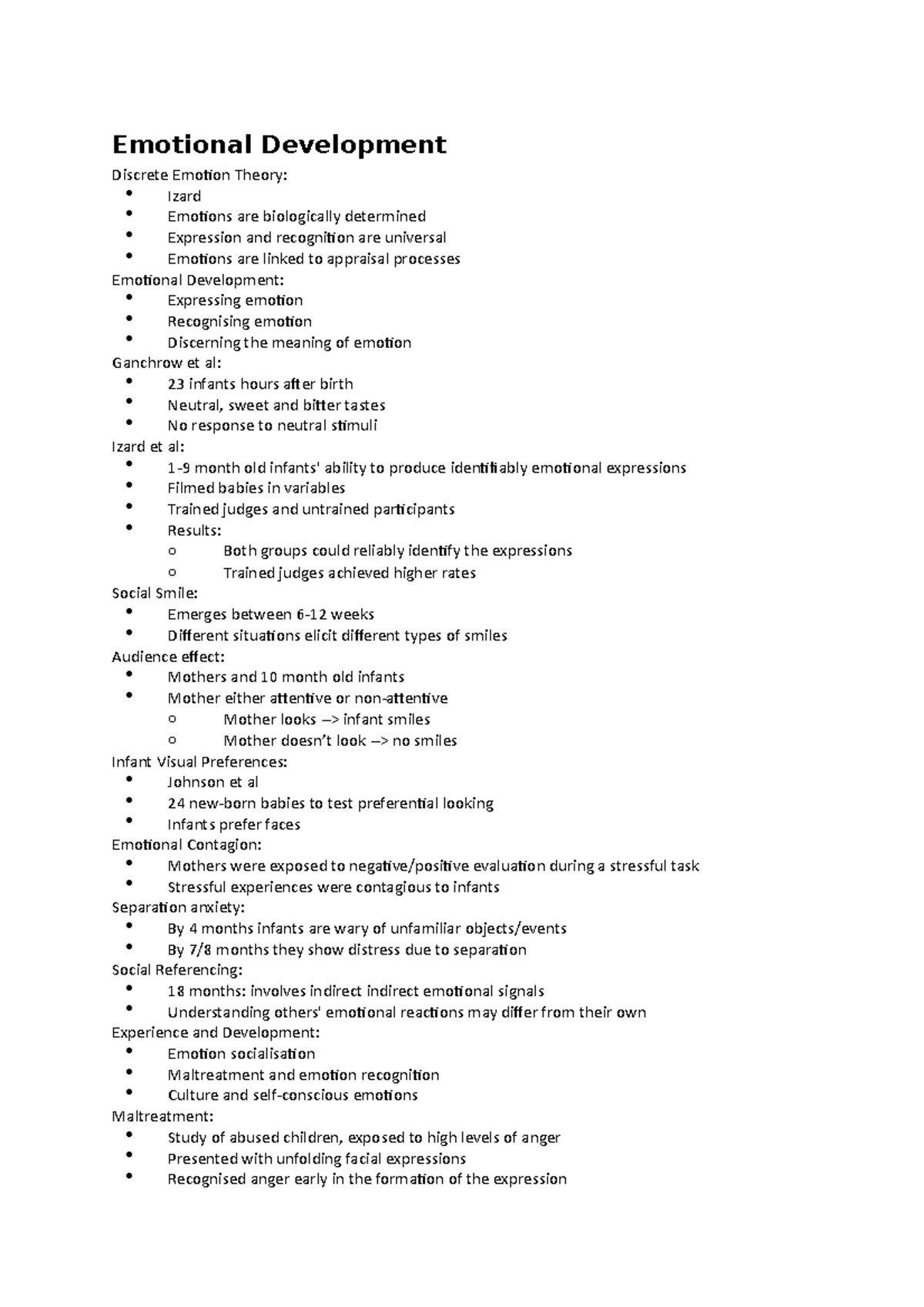Emotional Development - Emotional Development Discrete Emotion Theory ...