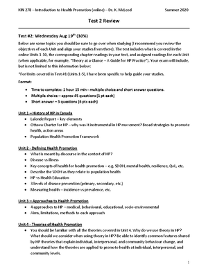 KIN278 Course Outline - Syllabus - Faculty of Kinesiology and Health ...