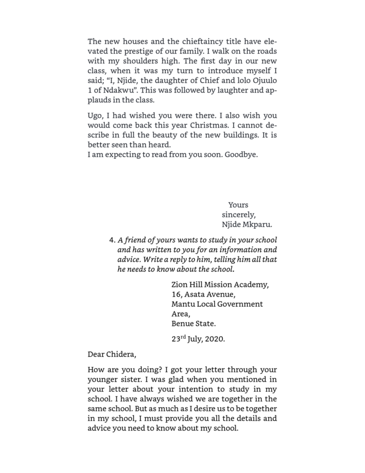 English grammar essay and letter - Studocu