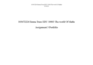 Edu2000 2 Assignment 3 Mathematics in practice assignment - EDU20002 ...