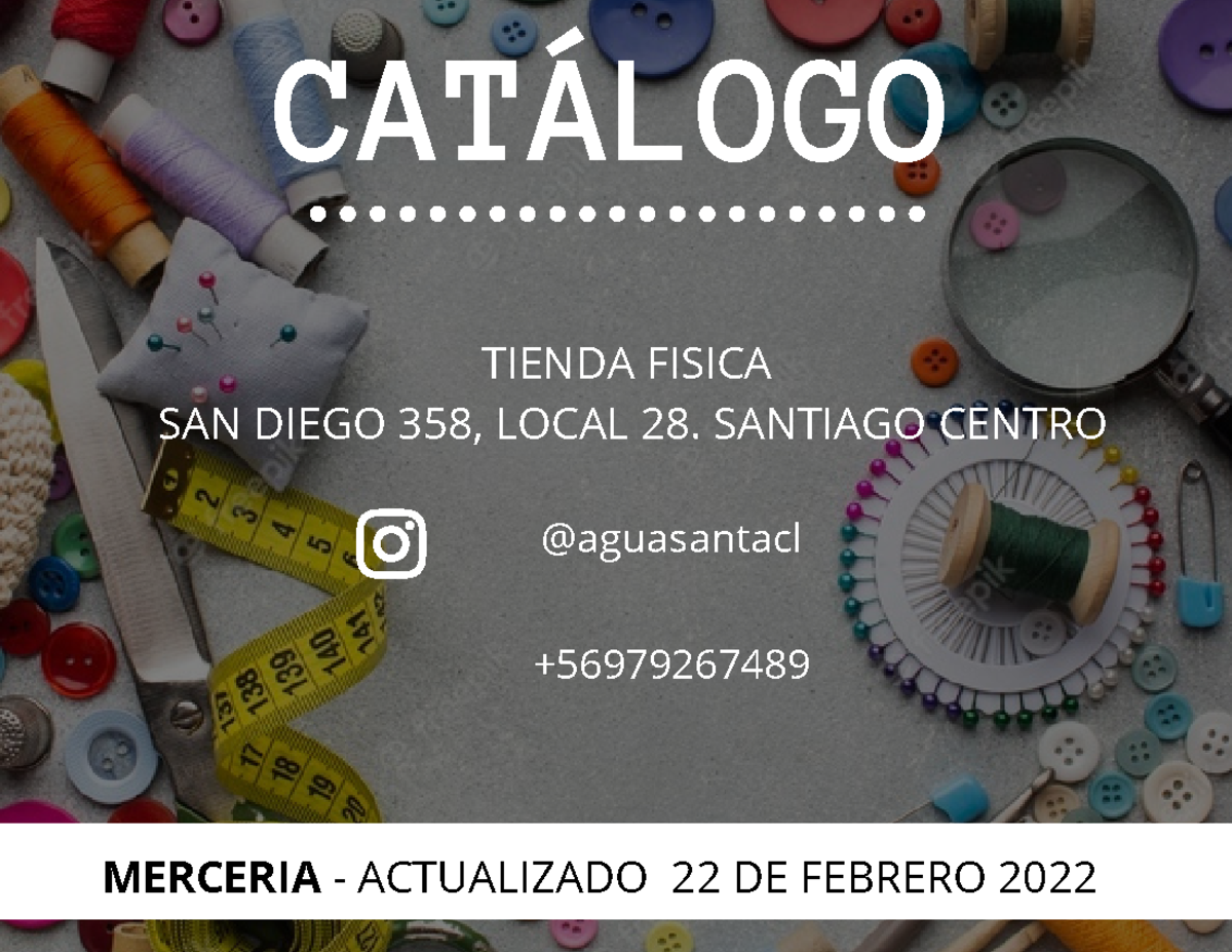 Catalogo Merceria - CATÁLOGO MERCERIA - ACTUALIZADO 22 DE FEBRERO 2022 ...