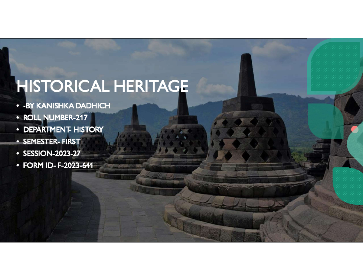 Types of heritage - Pre And Proto History Of India & AncientIndian ...