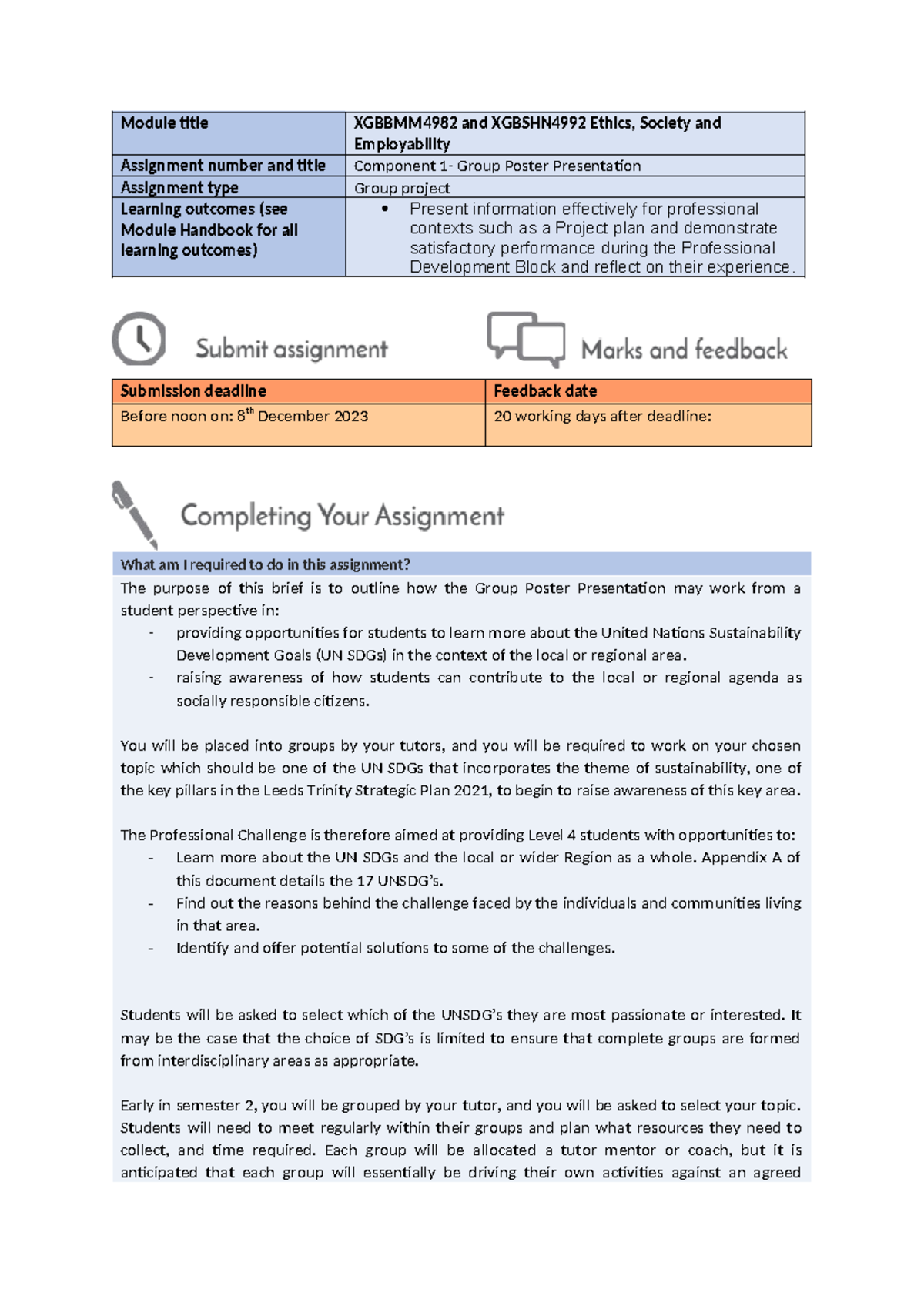 Group Poster Presentation - Module title XGBBMM4982 and XGBSHN4992 Ethics, Society and ...