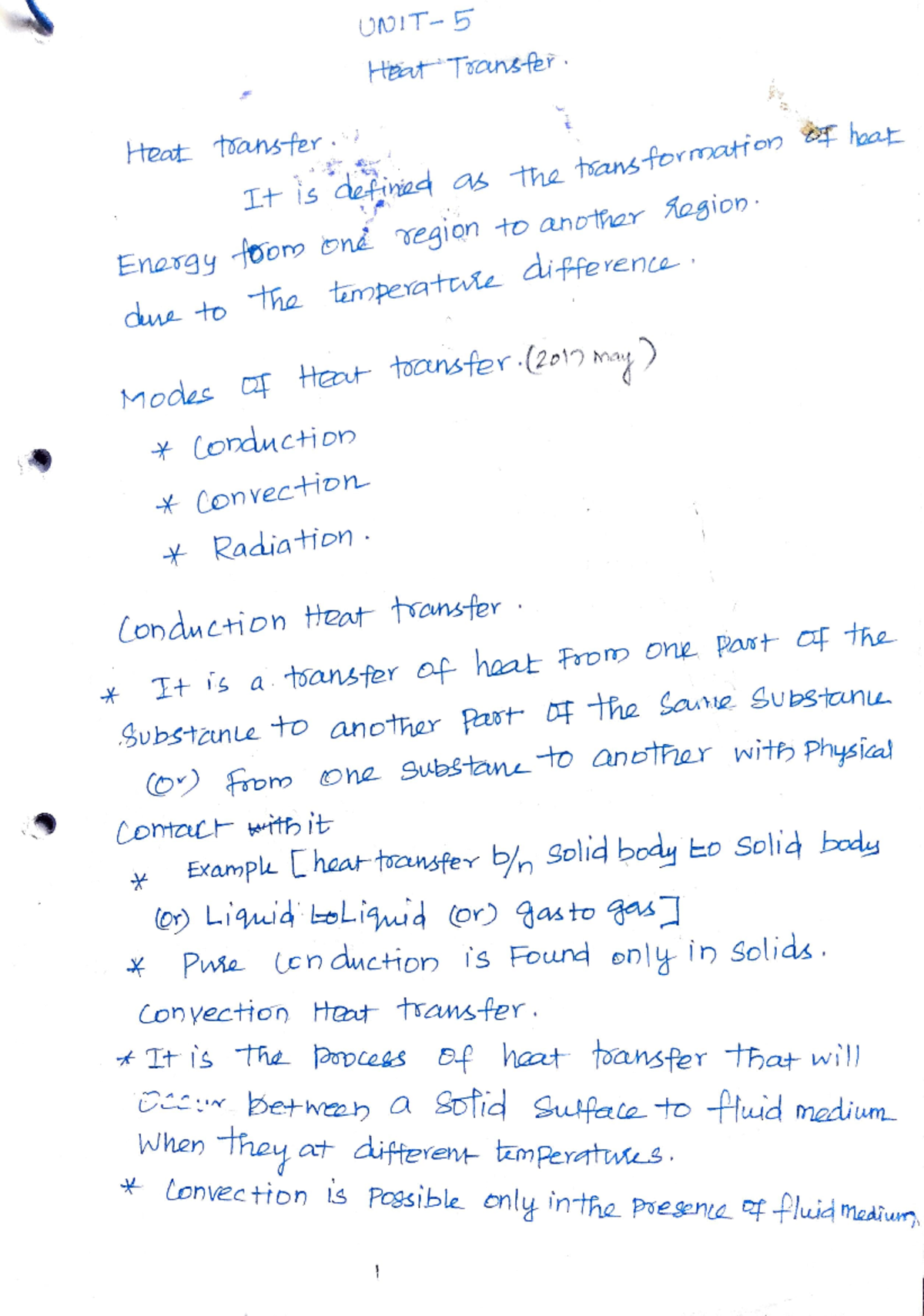 UNIT-1 Notes - Unit -1- Heat exchanger. Explains about different types ...