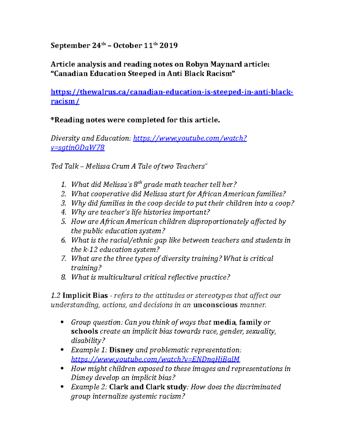 Race ethnicity and education - September 24th – October 11th 2019 ...