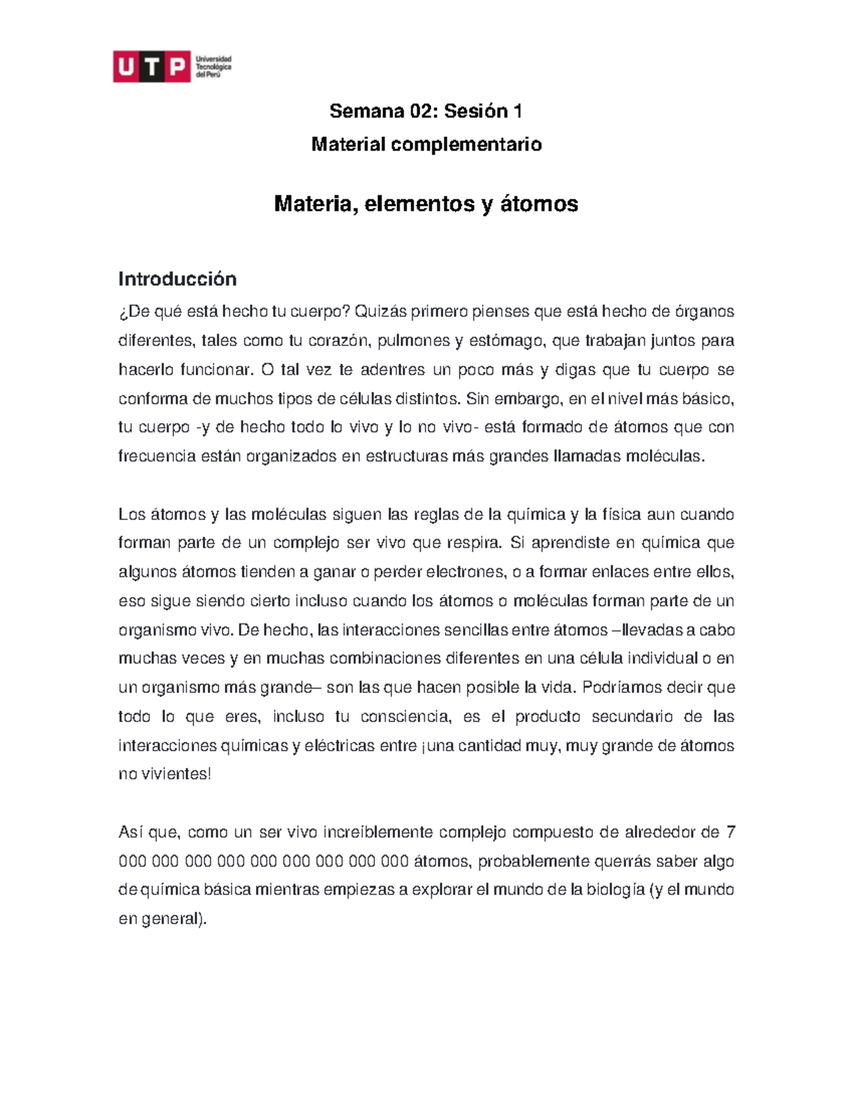 S02 s1 - Material complementario - Semana 02 : Sesión 1 Material complementario Materia ...