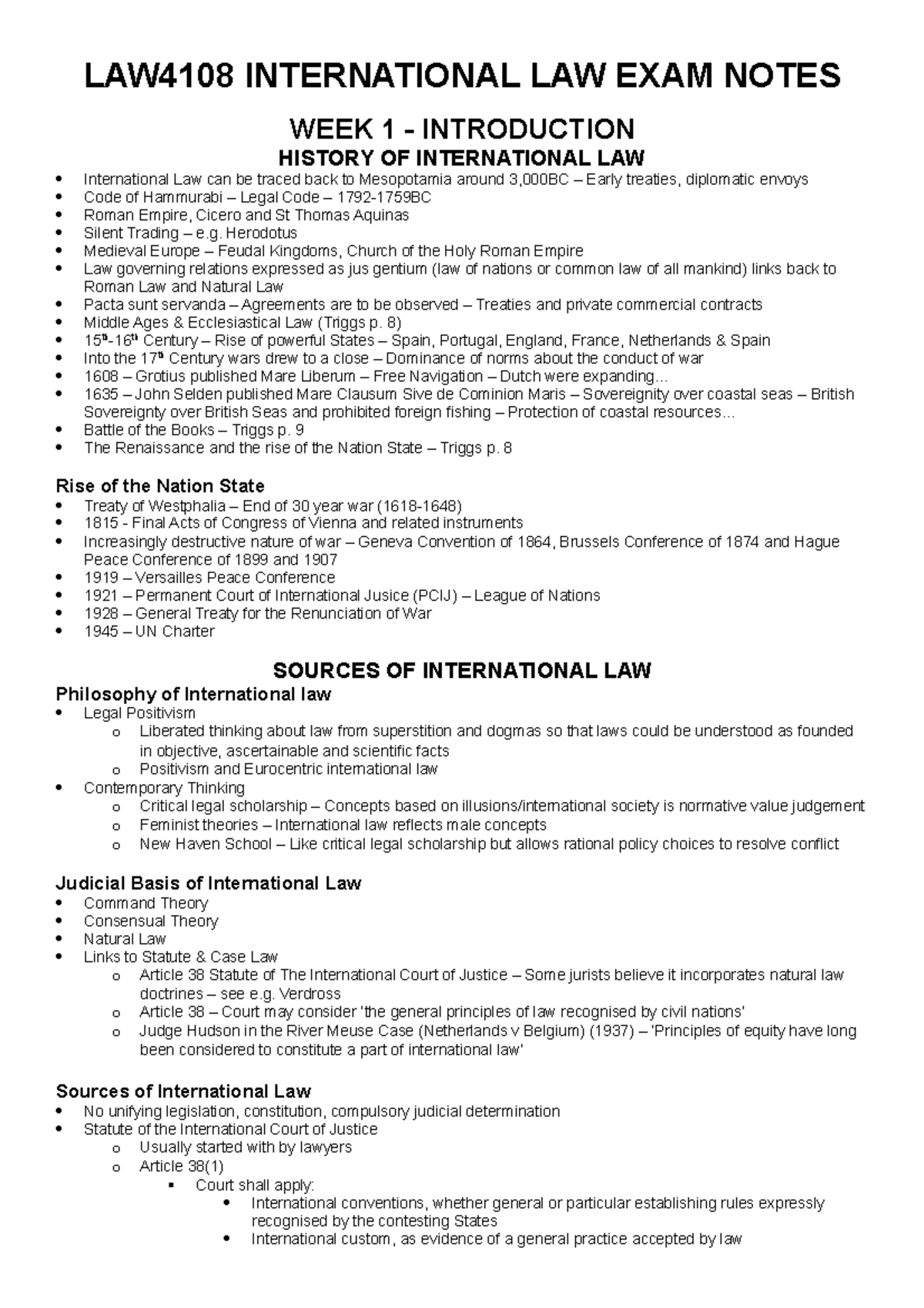 LAW4108 International LAW EXAM Notes - Summary - LAW4108 INTERNATIONAL ...