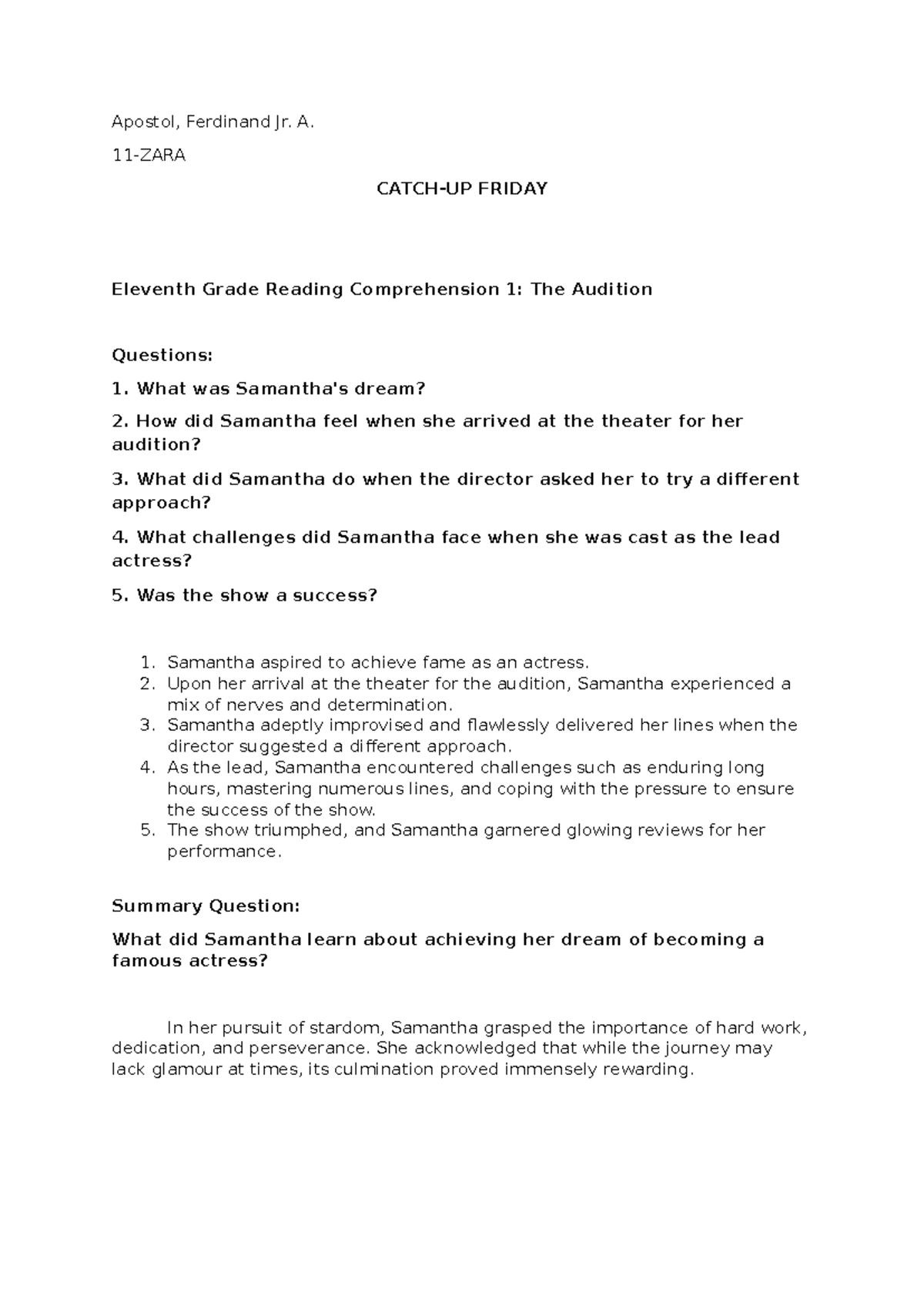 Apostol, CUF - Apostol, Ferdinand Jr. A. 11-ZARA CATCH-UP FRIDAY ...