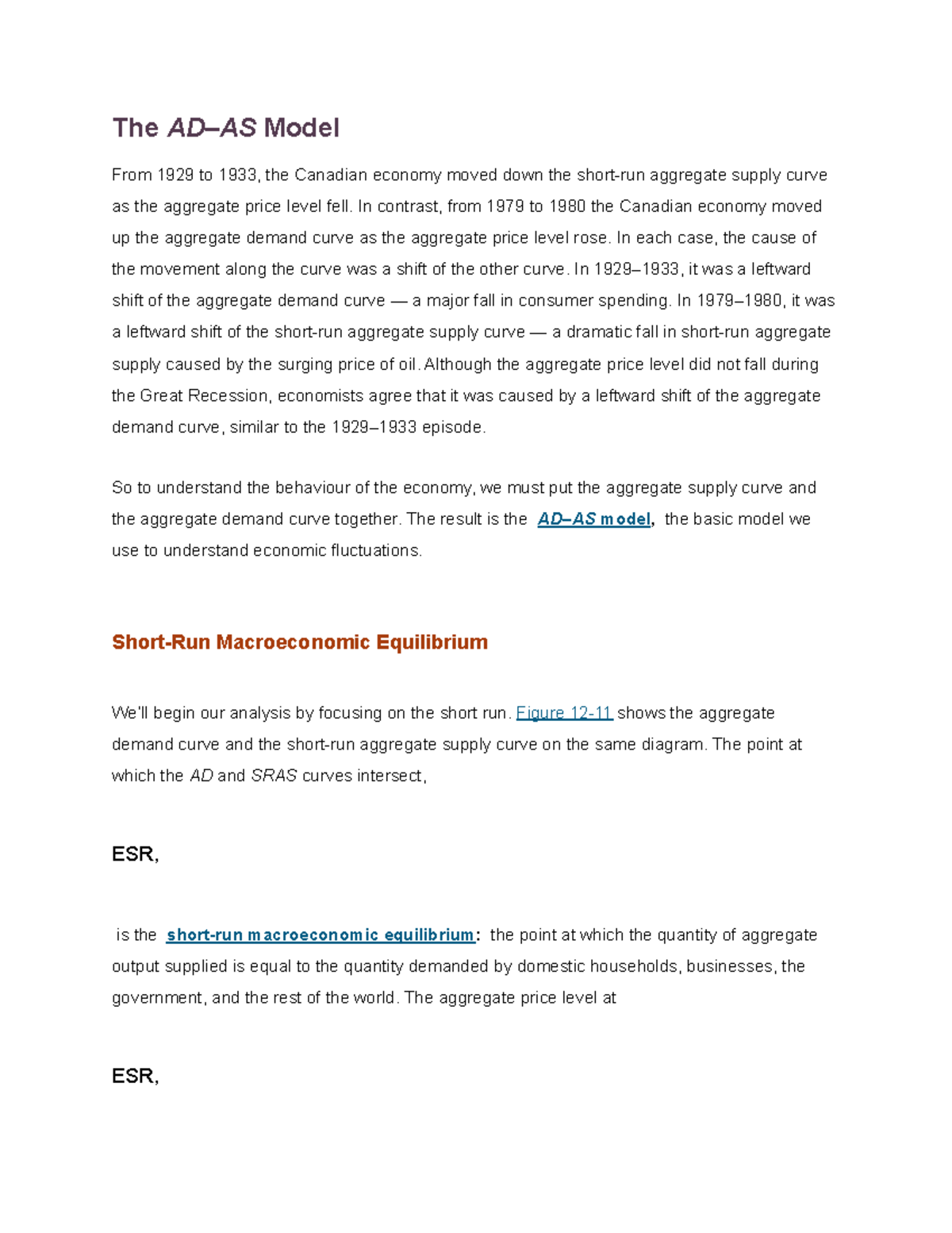 Mac-3 - Lecture notes and hand written notes from the book. - The AD–AS ...