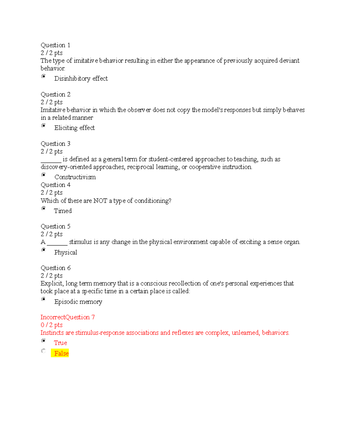 Chapter 6 quiz - Questions with some answers. I did not get all the ...